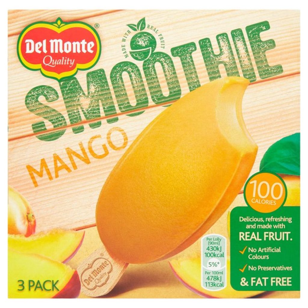 Del Monte Mango Smoothie Lollies 3 pack 99p - Vegan Steals